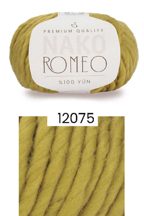 NAKO ROMEO 12075 Yağ Yeşili YÜNLÜ ÖRGÜ İPLİKLERİ NAKO Kalınlık/Weight : (7) SÜPER KALIN/Jumbo