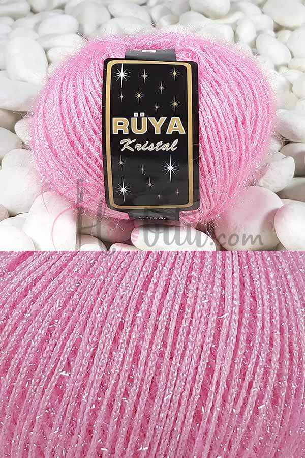 RÜYA SİMLİ KRİSTAL 2244 Barbie Pembe SİMLİ & PULLU ÖRGÜ İPLİKLERİ RÜYA ...